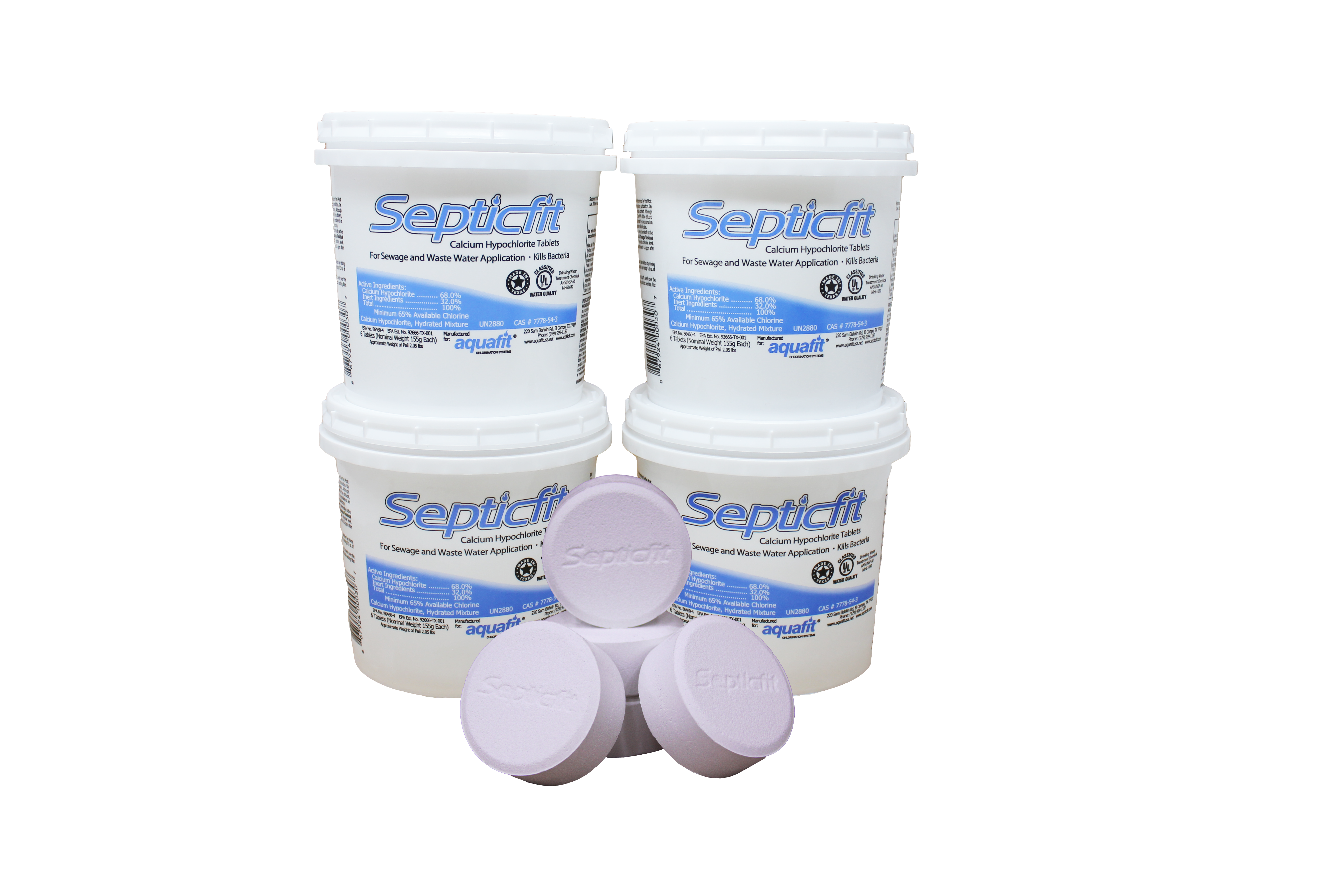 Septicfit® Septic Chlorine Tablets – 4 Pail Value Pack (24 Tablets)