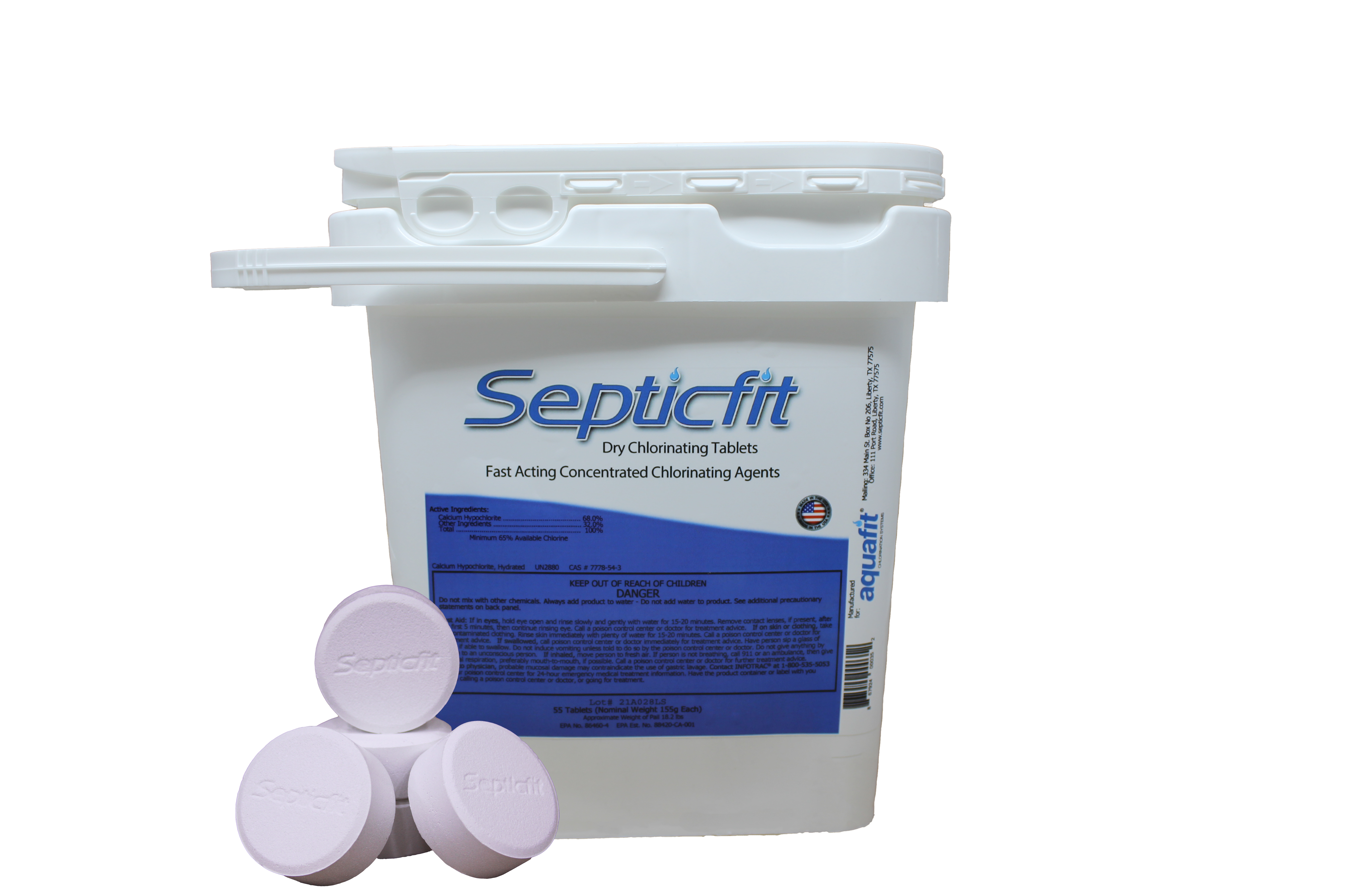 Septicfit® Commercial Use Septic Chlorine Tablets – 55-Tablet Bulk Pai