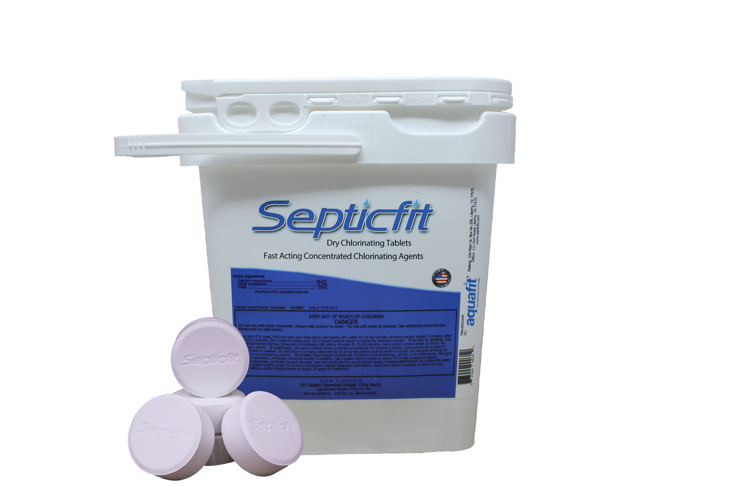 Septicfit® Commercial Use Septic Chlorine Tablets – 55-Tablet Bulk Pai