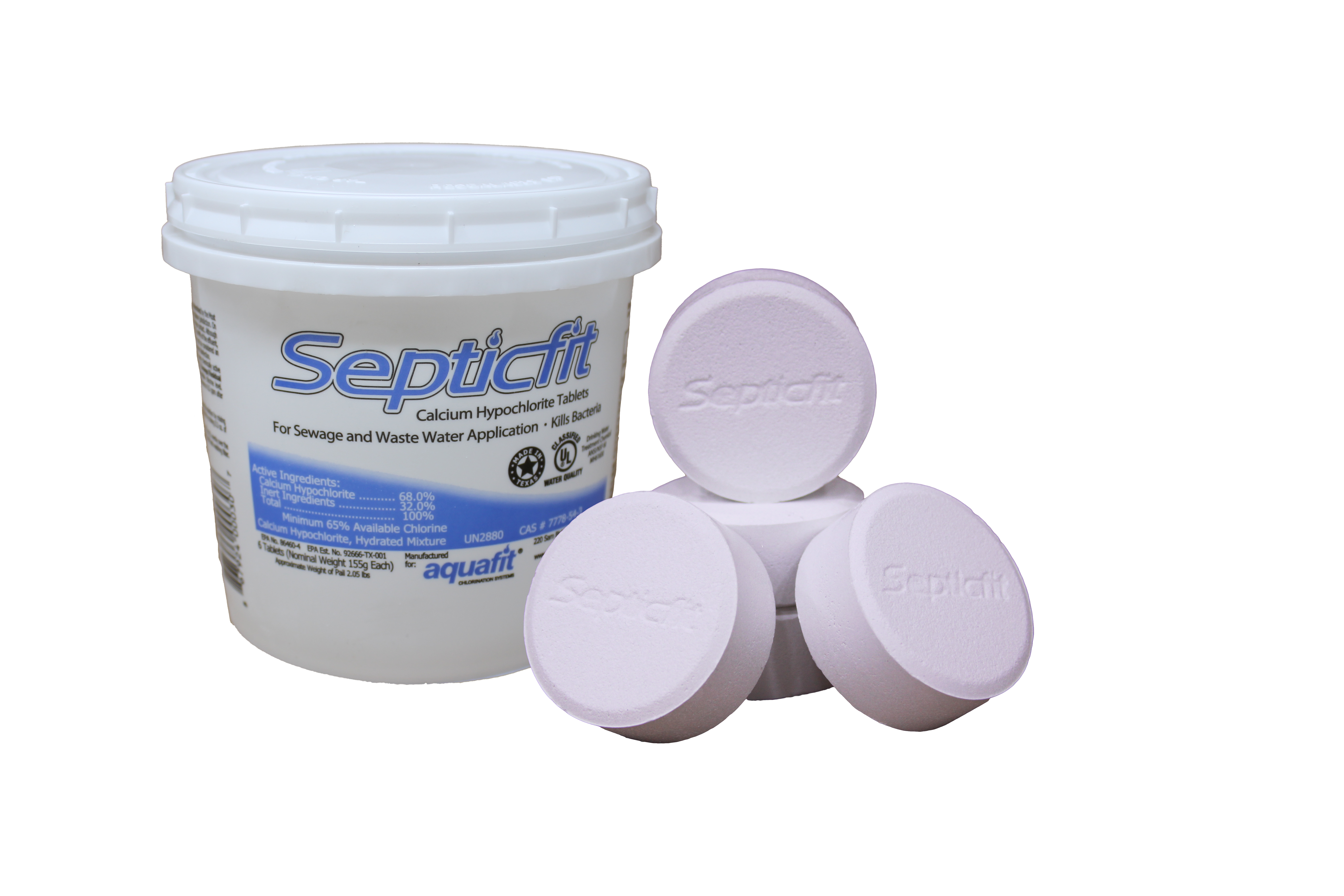 Septicfit® Septic Chlorine Tablets – 6-Tablet Pail – 2.2 LB