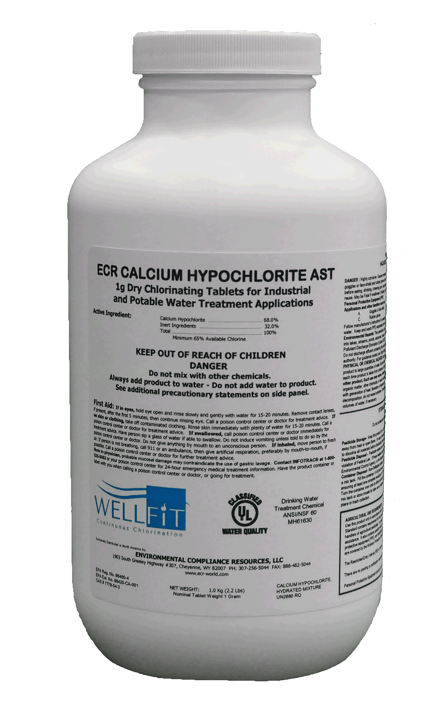 WellFit 1g Calcium Hypochlorite AST Tablets 2 lbs. Bottle – Septicfit